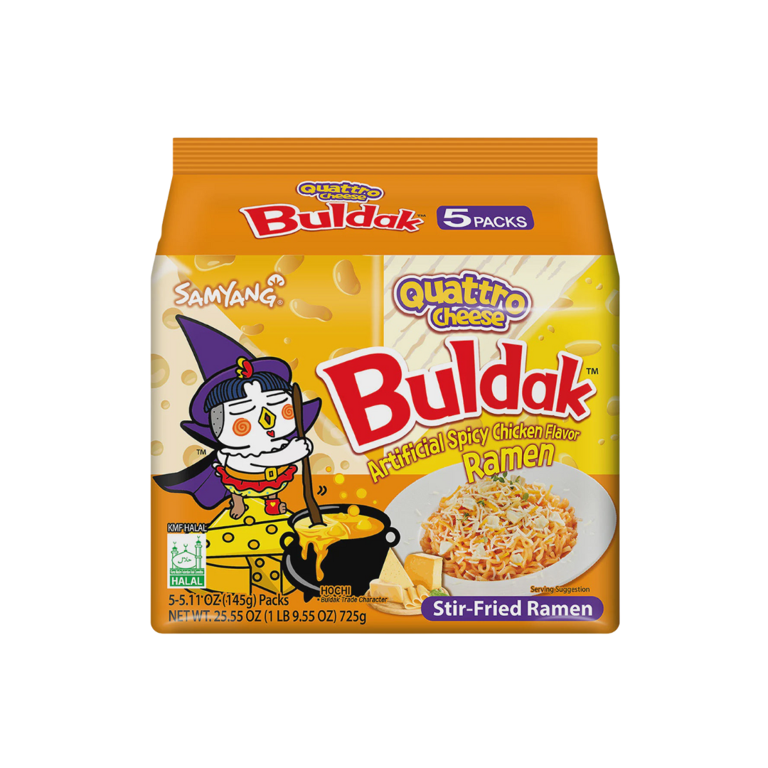 Samyang Buldak Quattro Cheese Hot Chicken Flavor Ramen 5pk 725g – Lunar ...