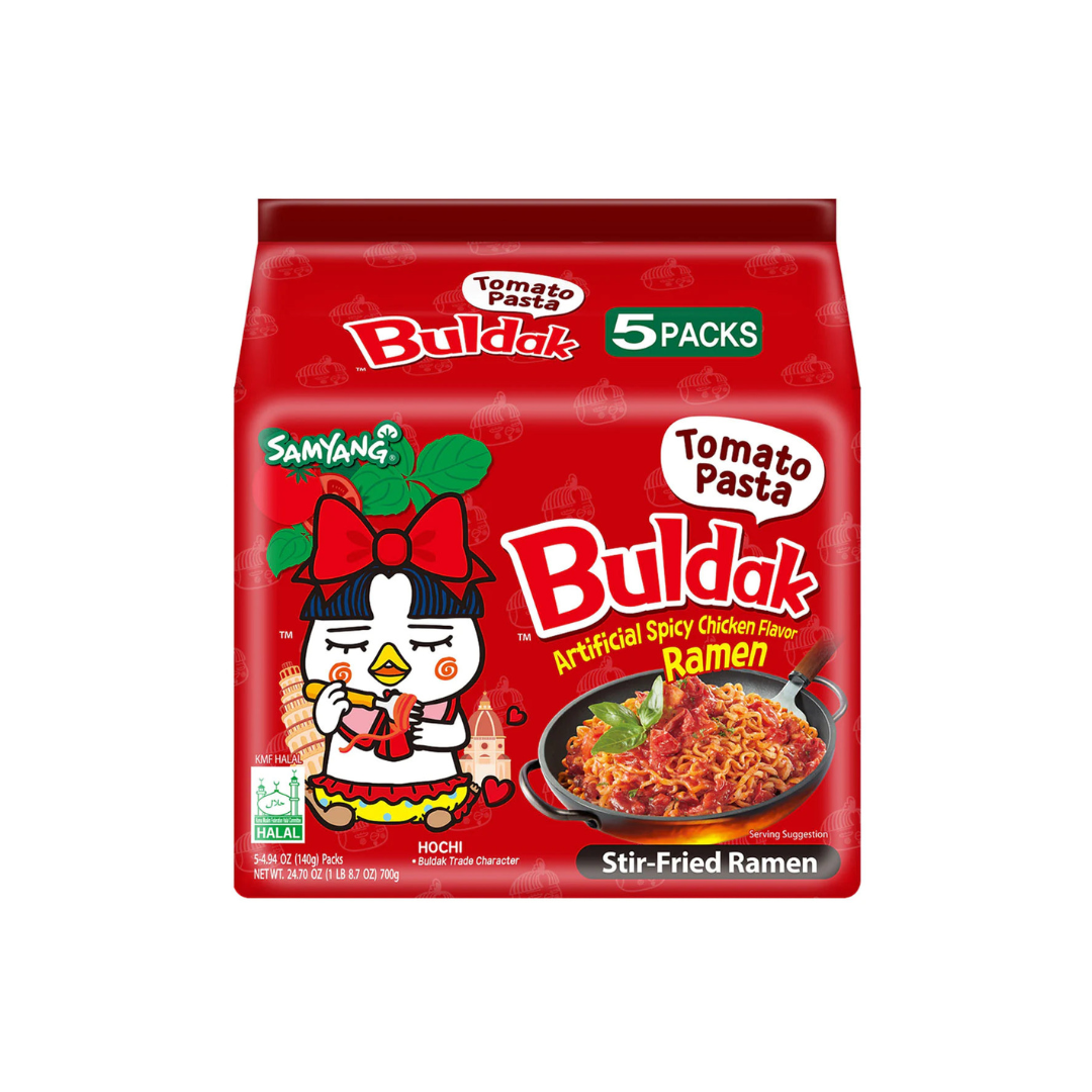Samyang Buldak Tomato Paste Flavor Ramen 5pk 700g – Lunar Mart